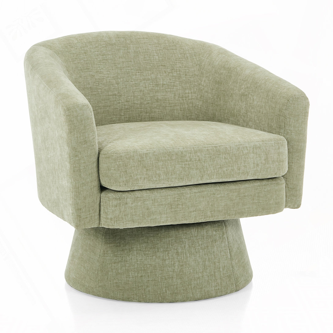 Brayden Studio® Chenille Upholstered Swivel Accent Chair,360° Rotating ...