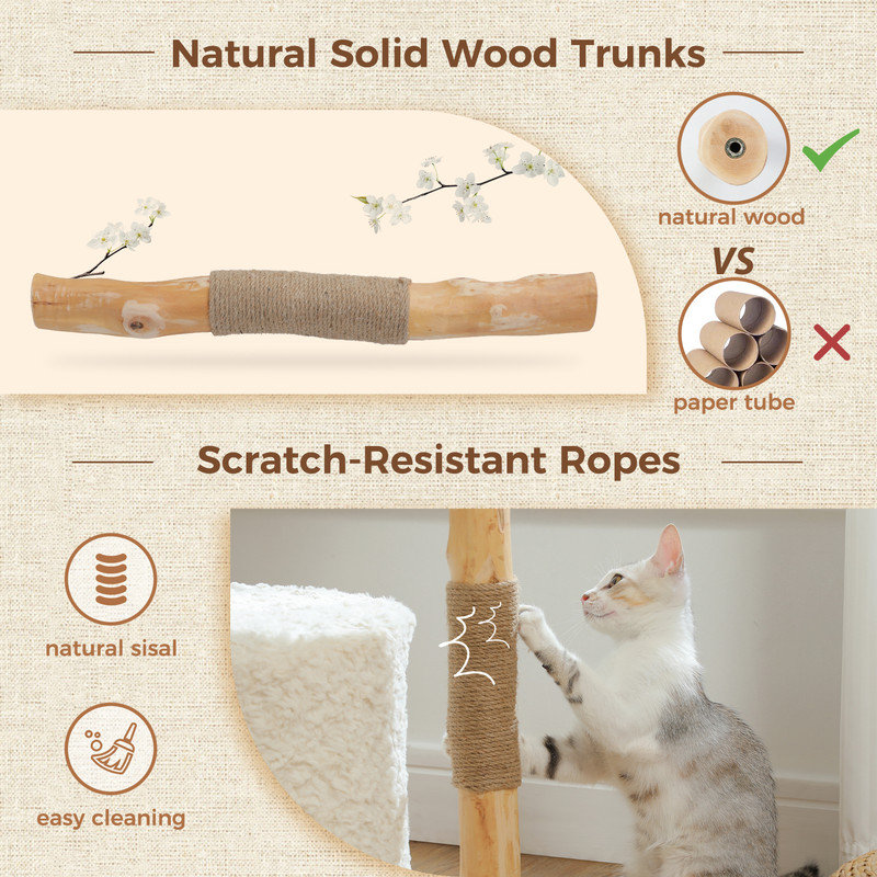 Archie & Oscar™ Elick Natural Solid Wood Cat Forest Castle, Multi ...