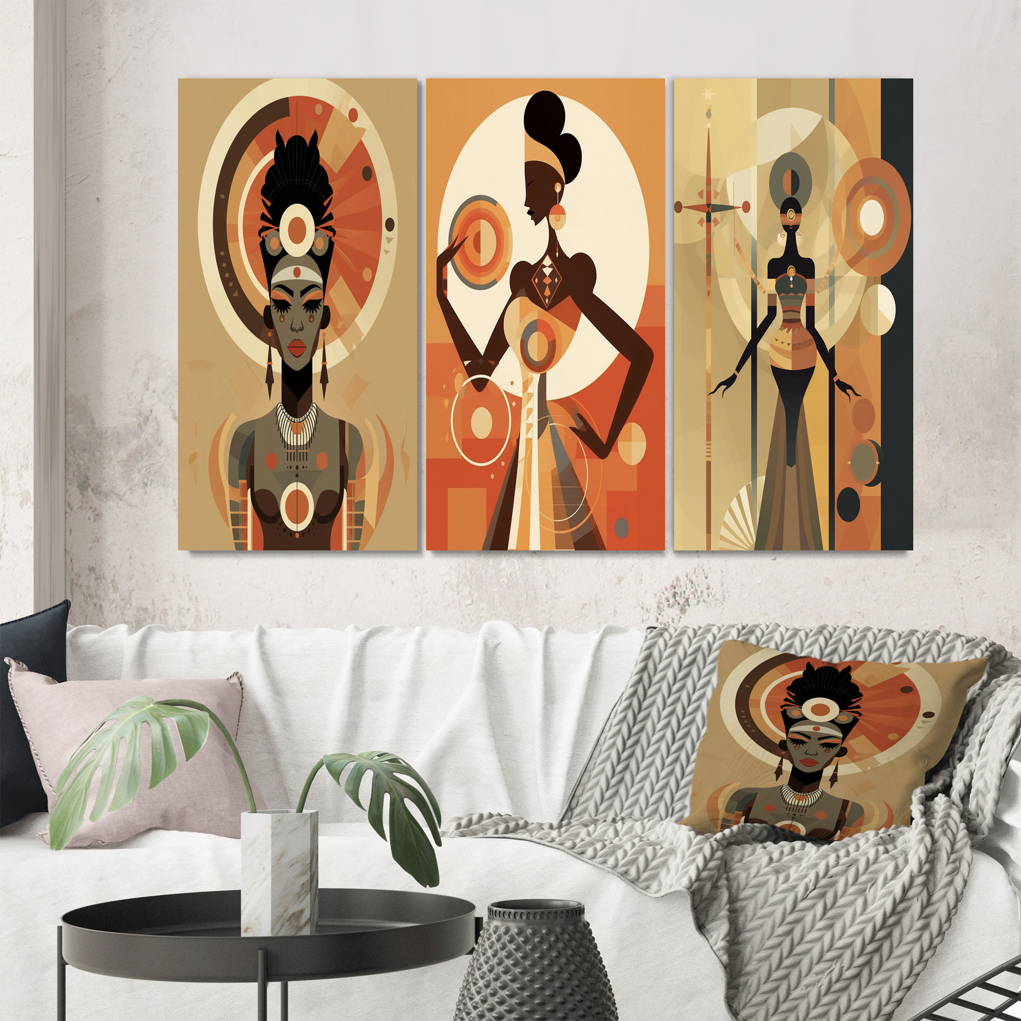 Winston Porter " Graphic Retro African Goddess In Earth Tones I " 3 ...