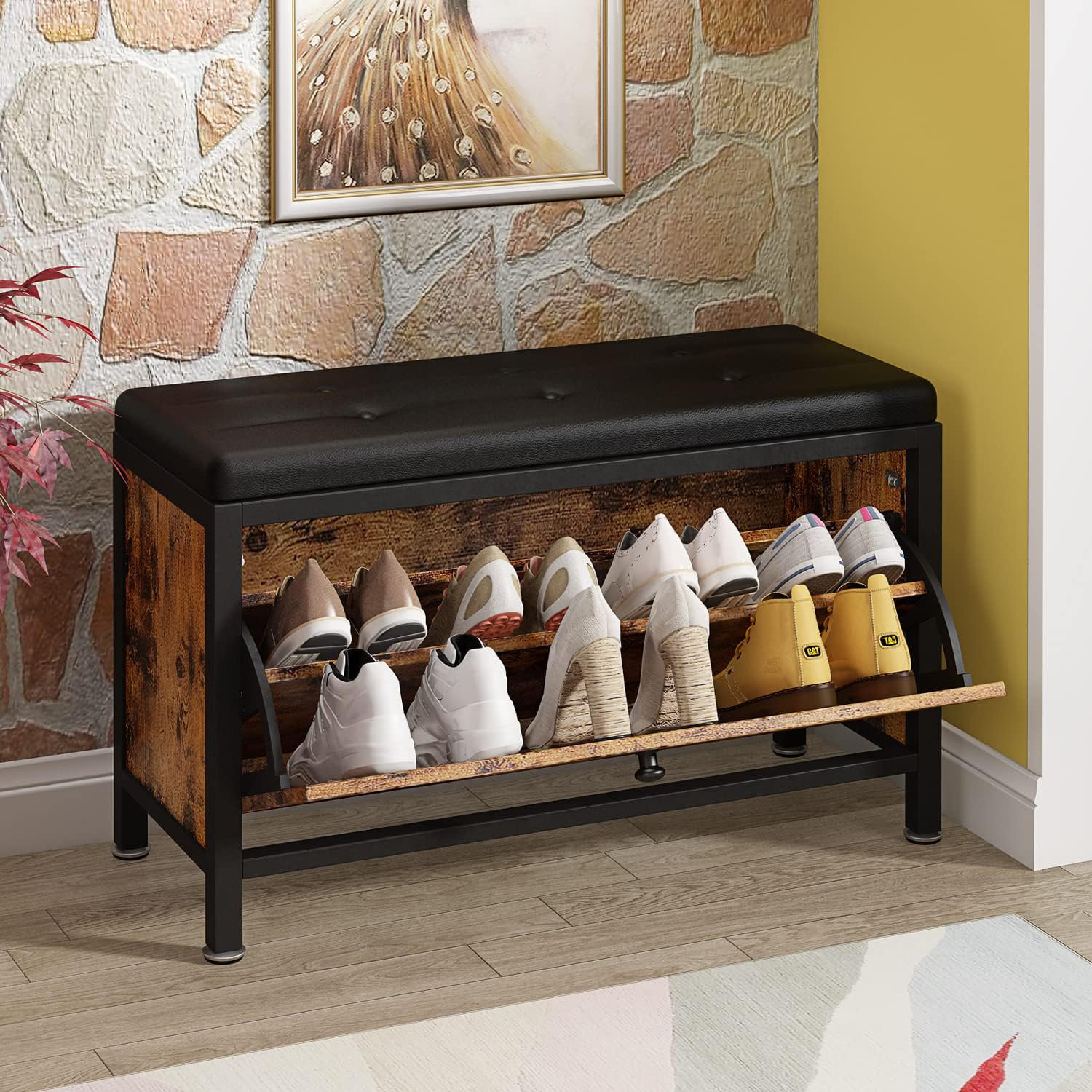 Co-t Shoe Storage Bench With Hidden Shoe Rack, Entryway Bench Seat With ...
