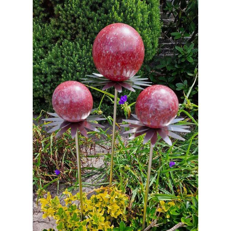 Dakota Fields Flower Magic Milano 3 Piece Gazing Ball Set | Wayfair.co.uk