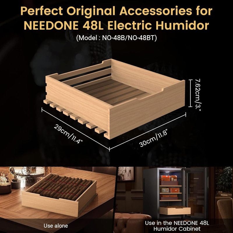 Needone Cigars Spanish Cedar Tray Drawer - Fits for 48L Capacity Cigar ...