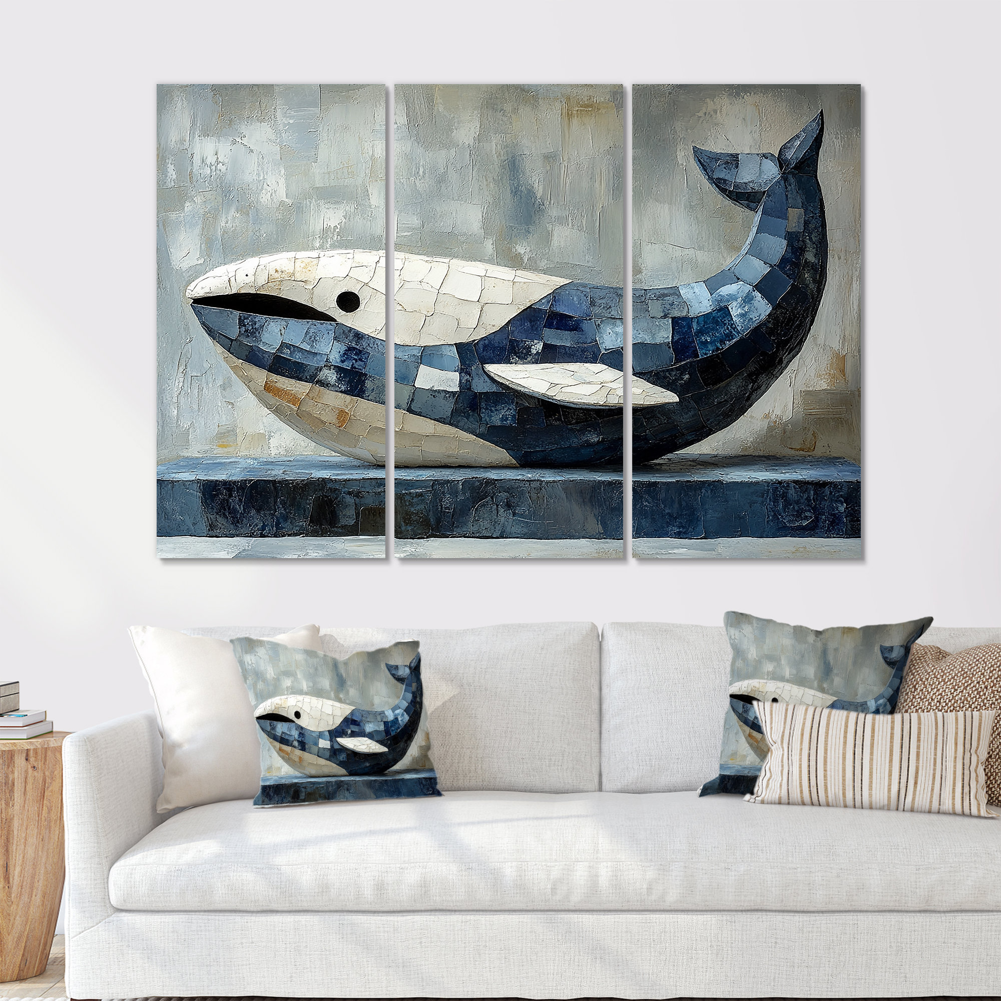 Beachcrest Home Canadian Inuit Art Beluga In Blue And Grey Tones ...