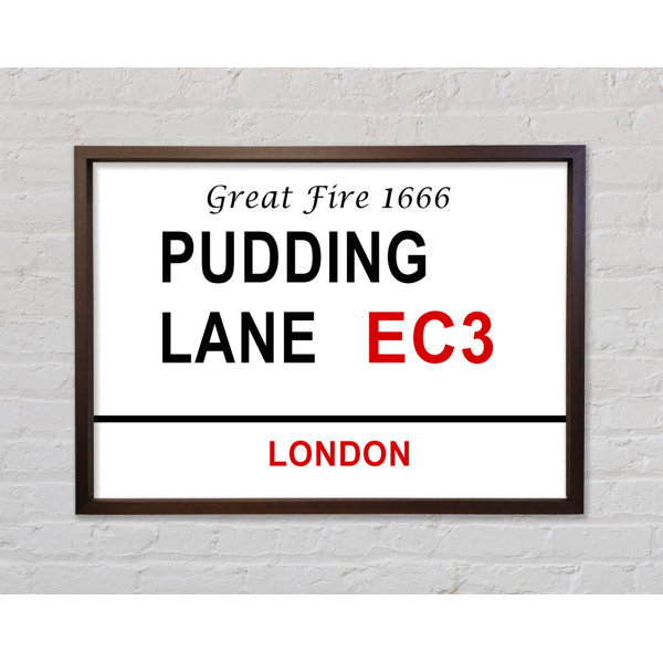 Bright Star Pudding Lane Signs - Single Picture Frame Print on Canvas ...