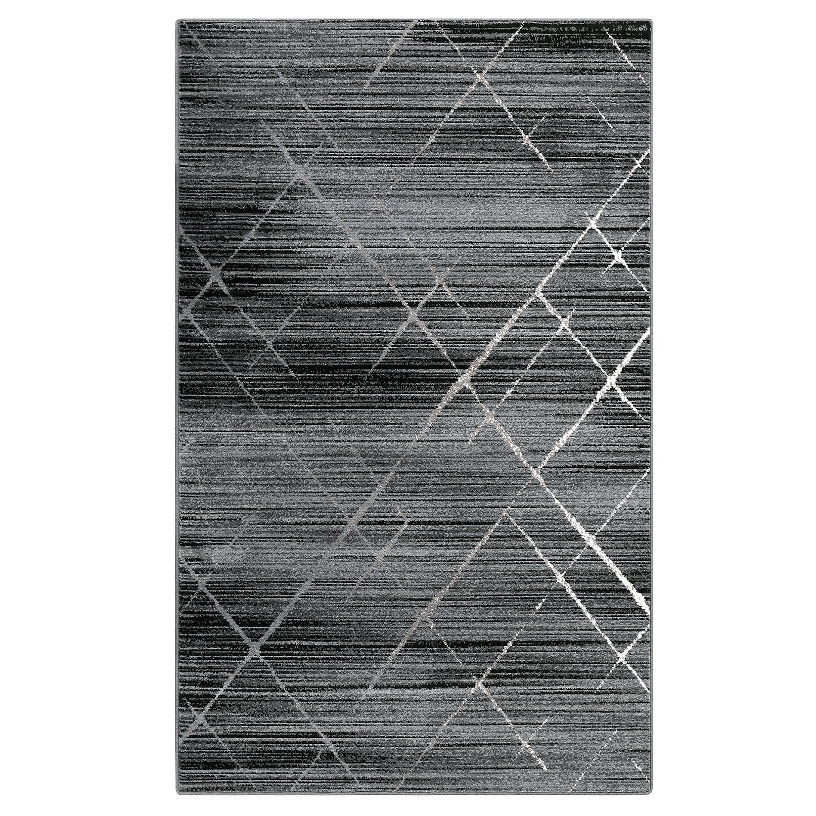 17 Stories Oumar Geometric Machine Made Polypropylene Area Rug in Dark ...