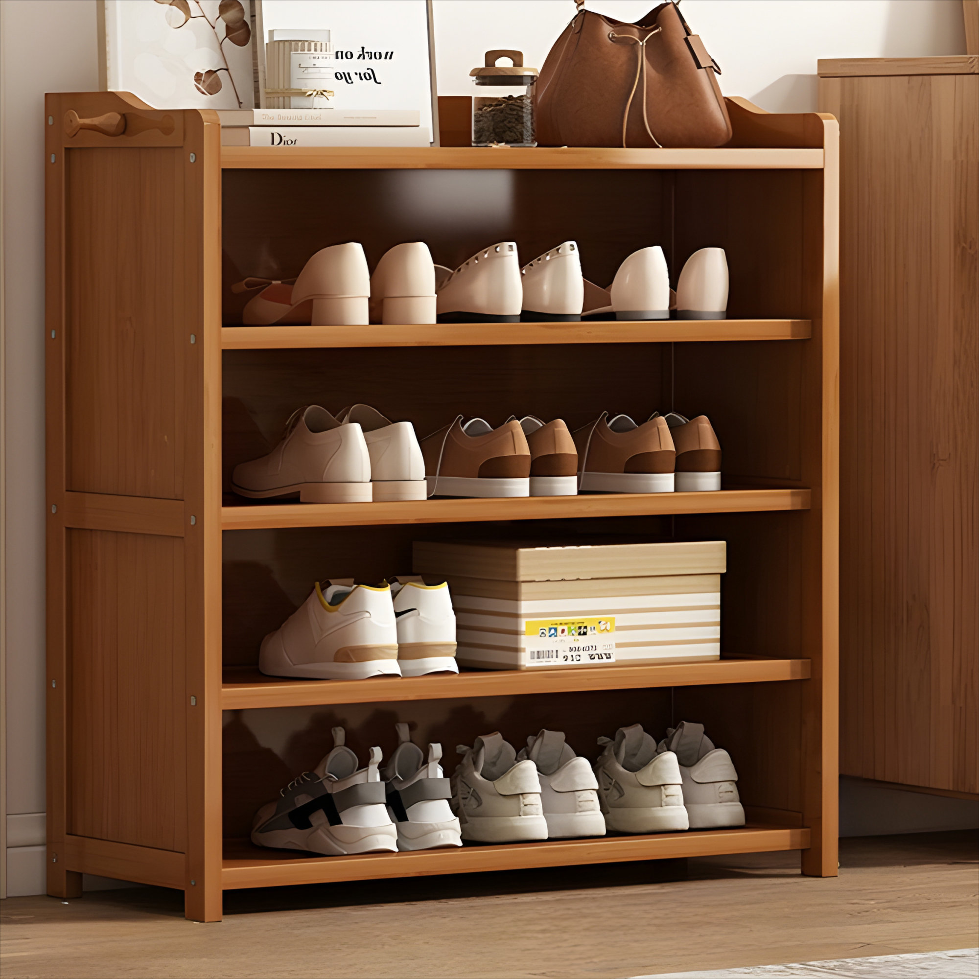 Rebrilliant Multi Layer Large Capacity Bamboo Shoe Cabinet For Home Use ...