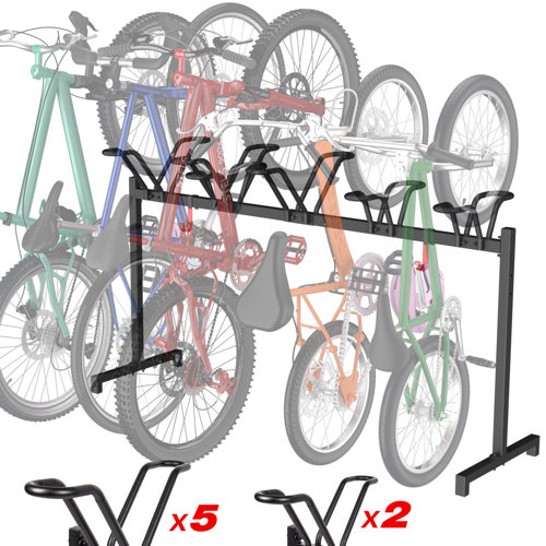 Arlmont & Co. Ravinath Steel Free-standing Adjustable Bike Rack, 5 ...