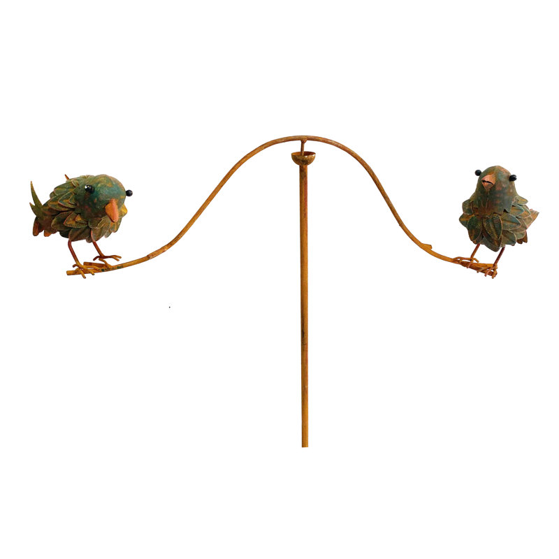Arlmont & Co. Rustic Double Birds Balancer Garden Stake | Wayfair