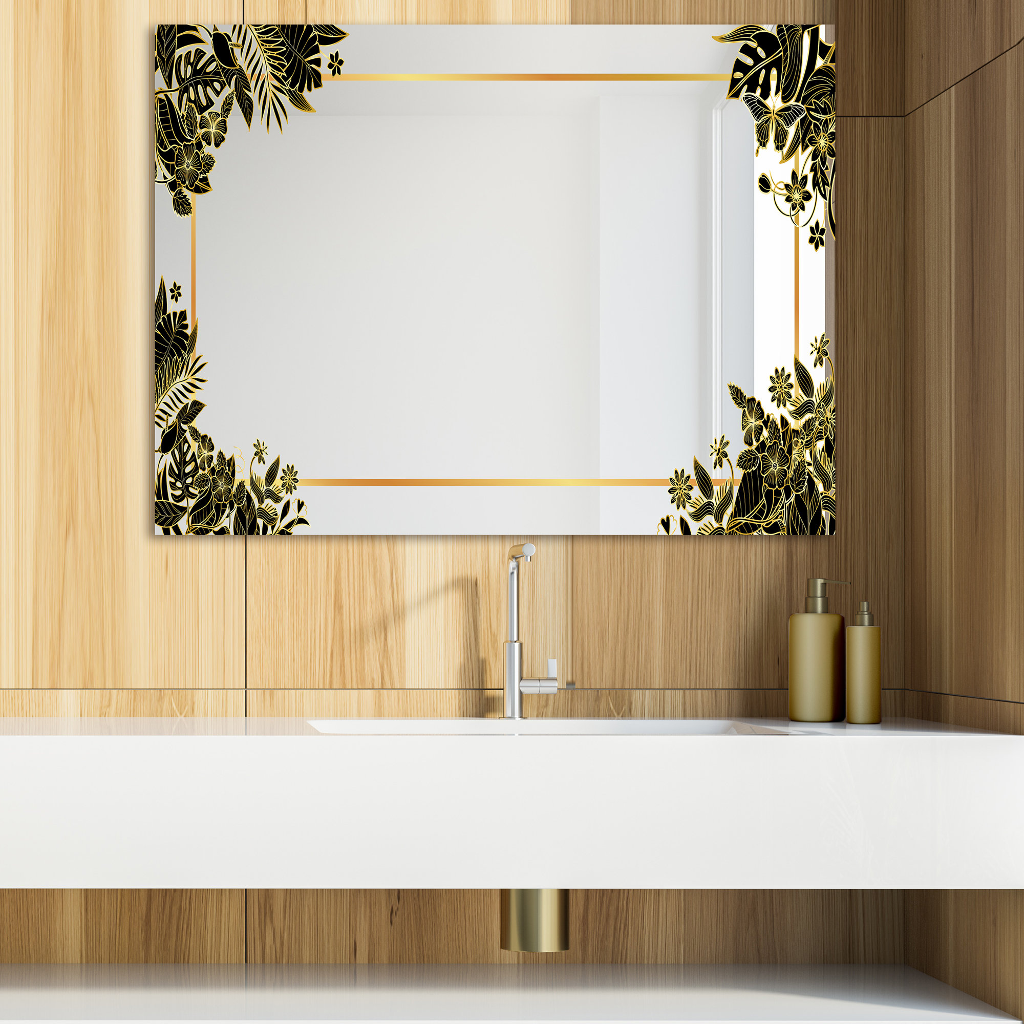 East Urban Home Capital Botanical Bliss Coastal Vanity Mirror | Wayfair
