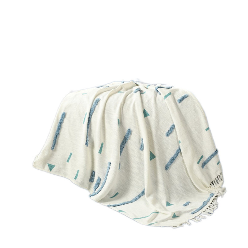 HomeRoots Woven Cotton Geometric Throw | Wayfair