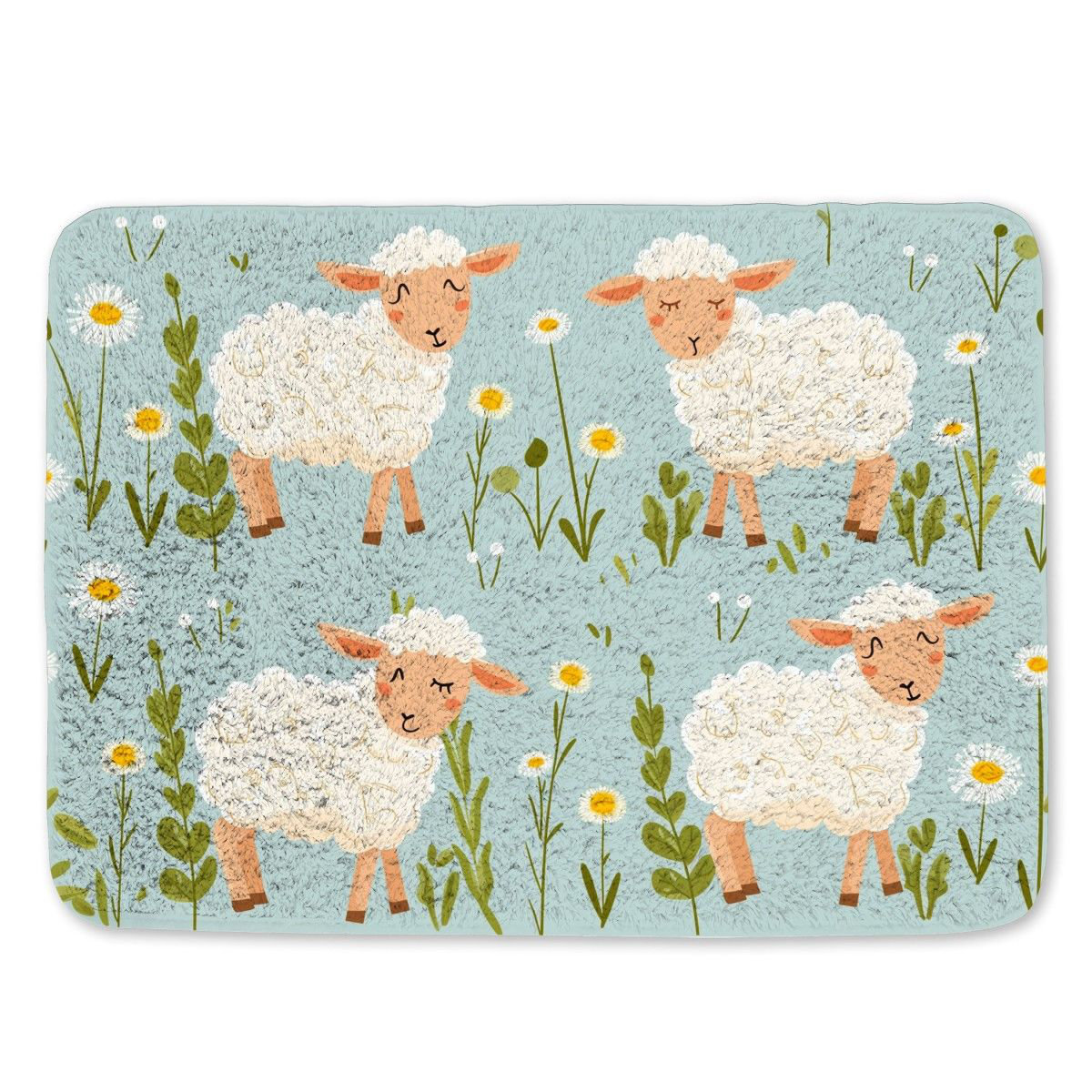 Dovecove Sheep Bath Mat Animal Bathroom Decor Cute Fluffy | Wayfair