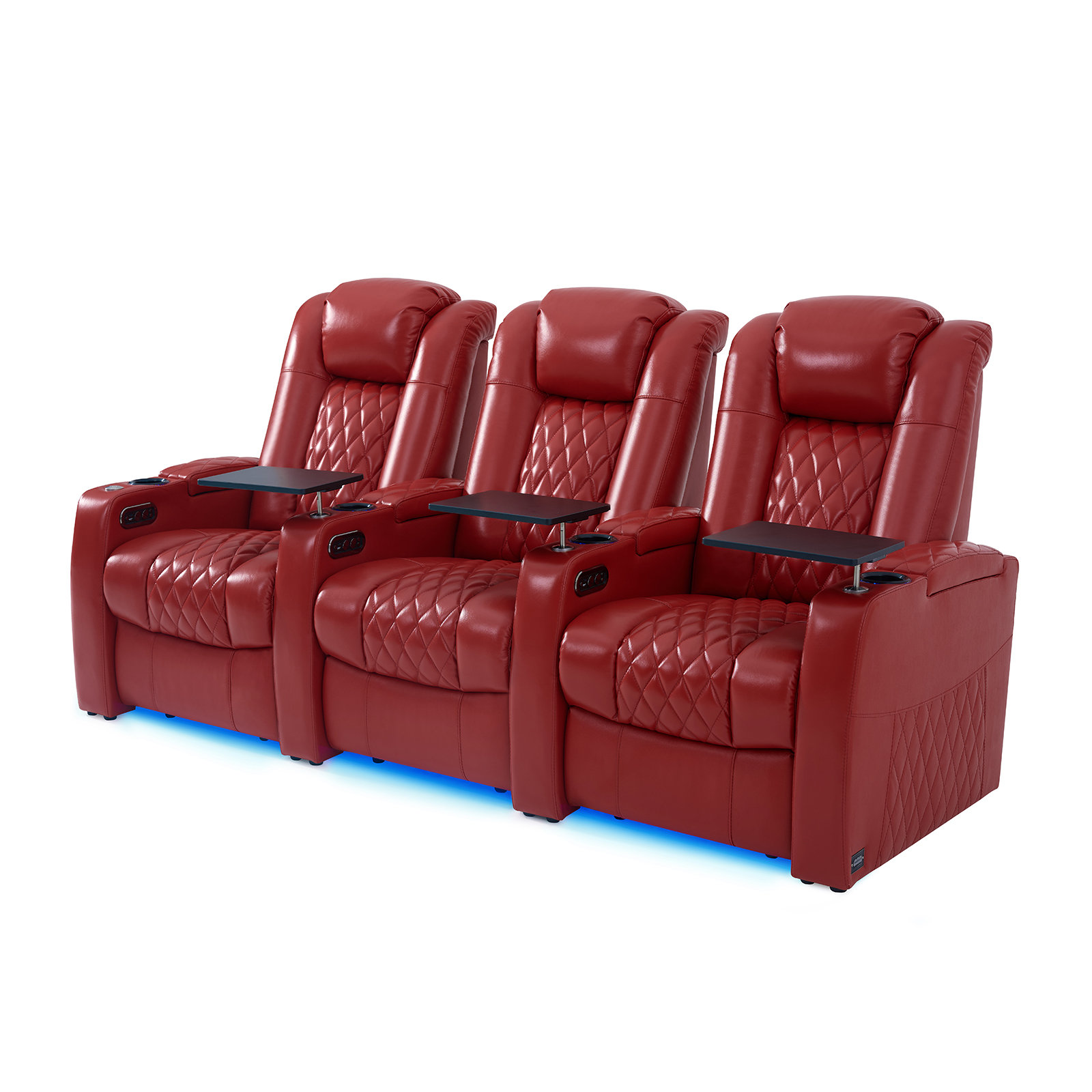 Brayden Studio Leather Home Theatre Seating Dual Power Movie Theatre ...