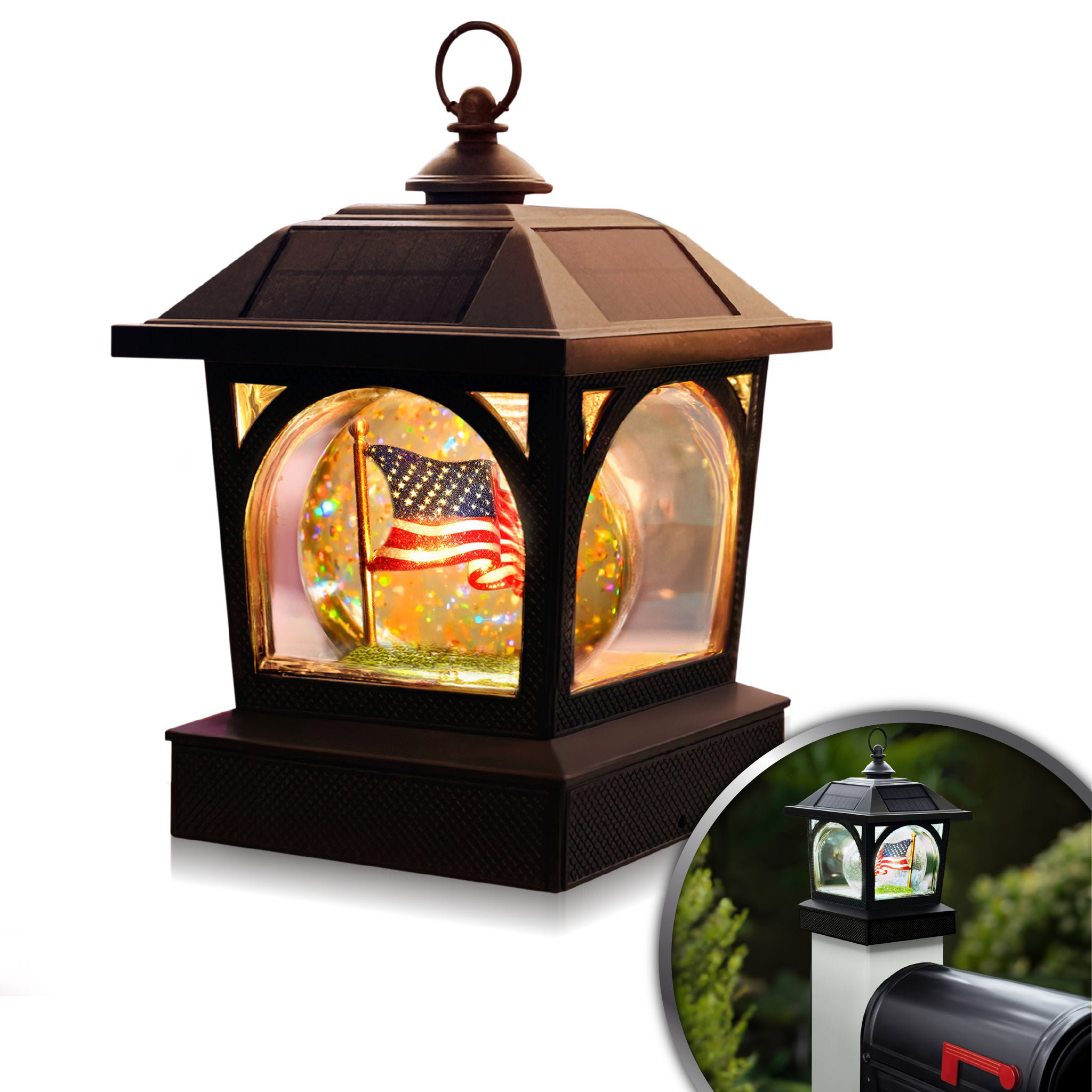 CLASSY CAPS MFG Classy Caps Solar USA Patriot Table Lantern/Post Cap ...
