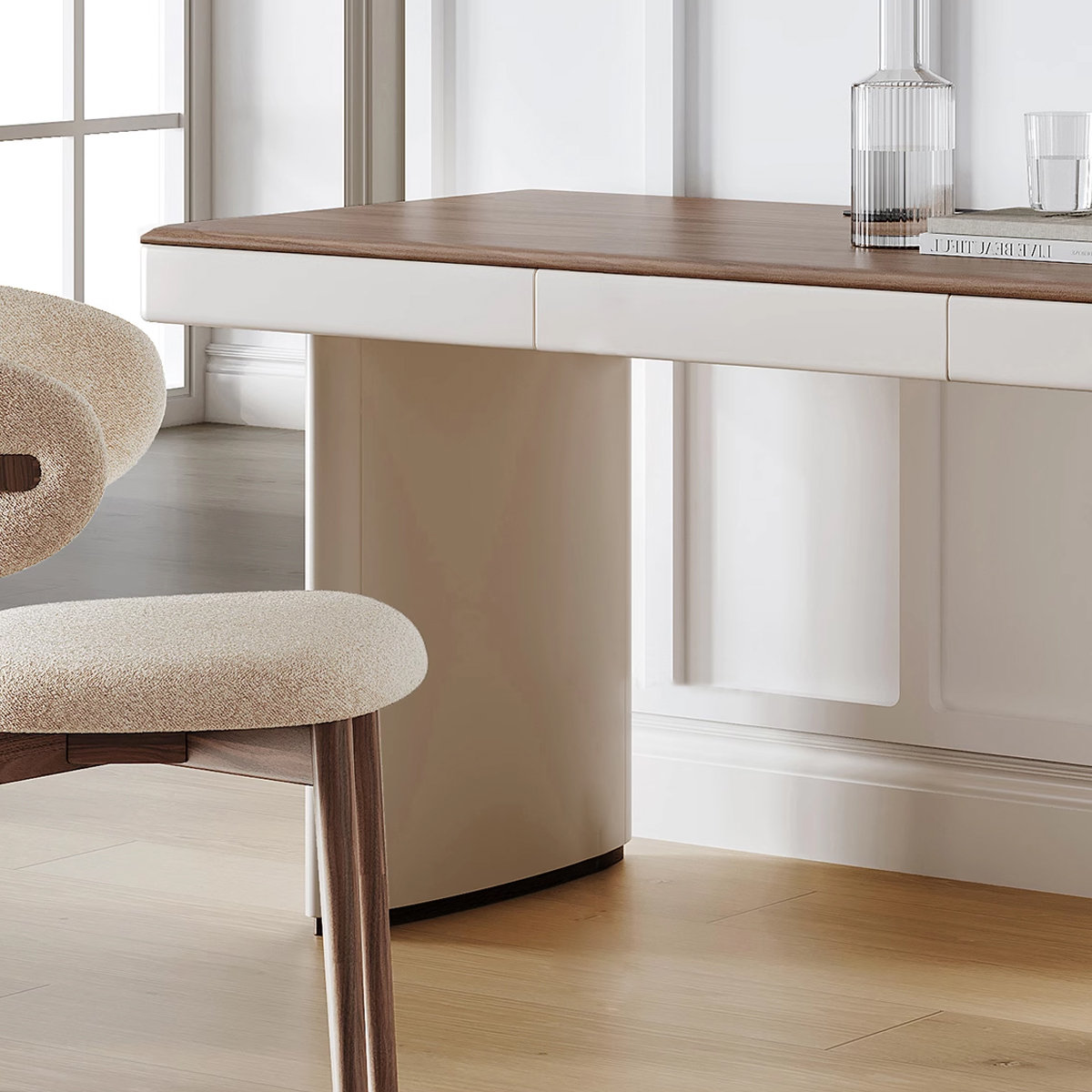 Oaklawn Tools White&Walnut Rectangular Manufactured Wood with 4 drawers ...