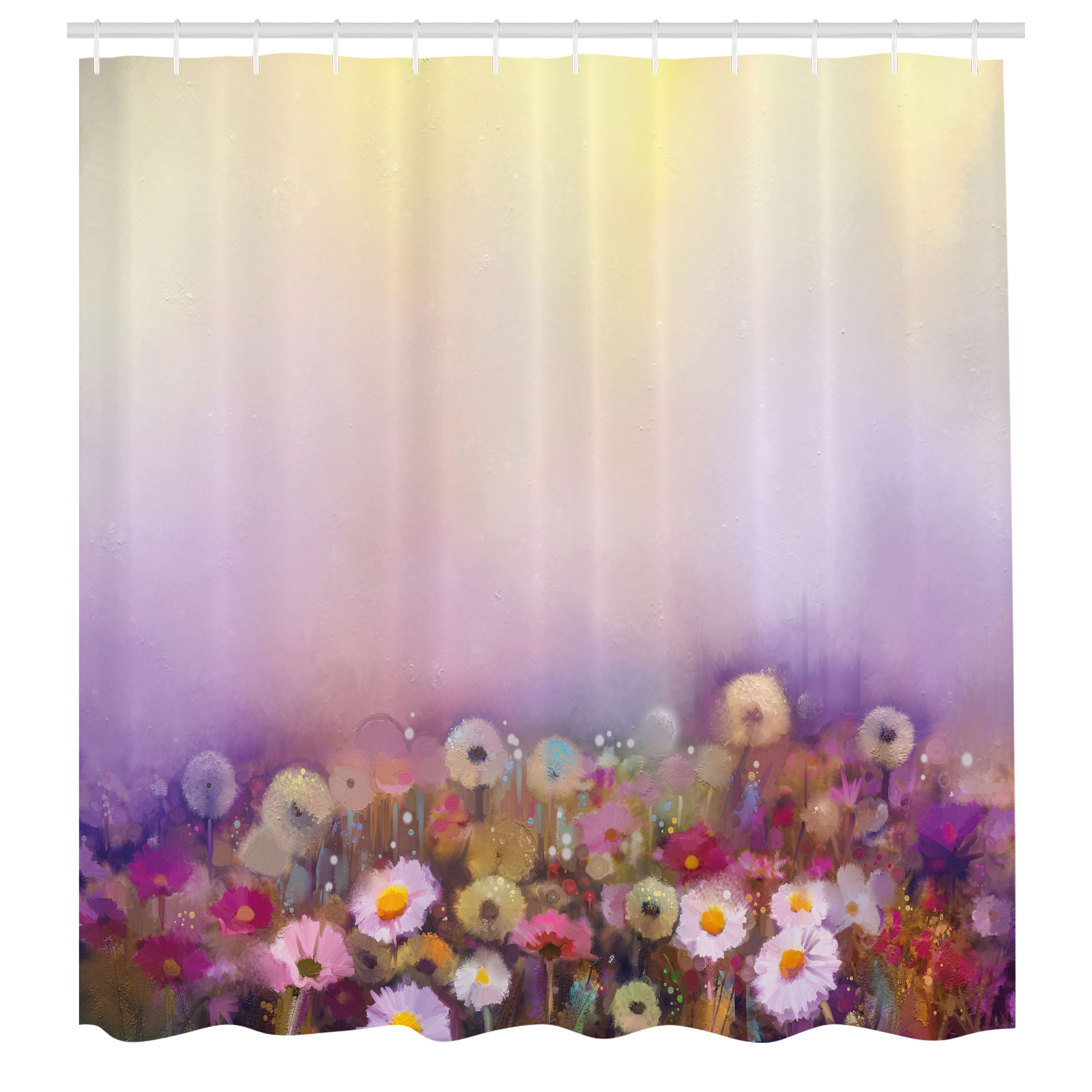East Urban Home Floral Shower Curtain Different Blossom Types Lilac ...