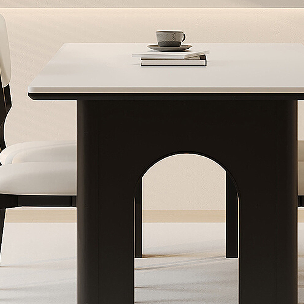 Animoe D Furniture Creamy wabi-sabi style solid wood rock table ...