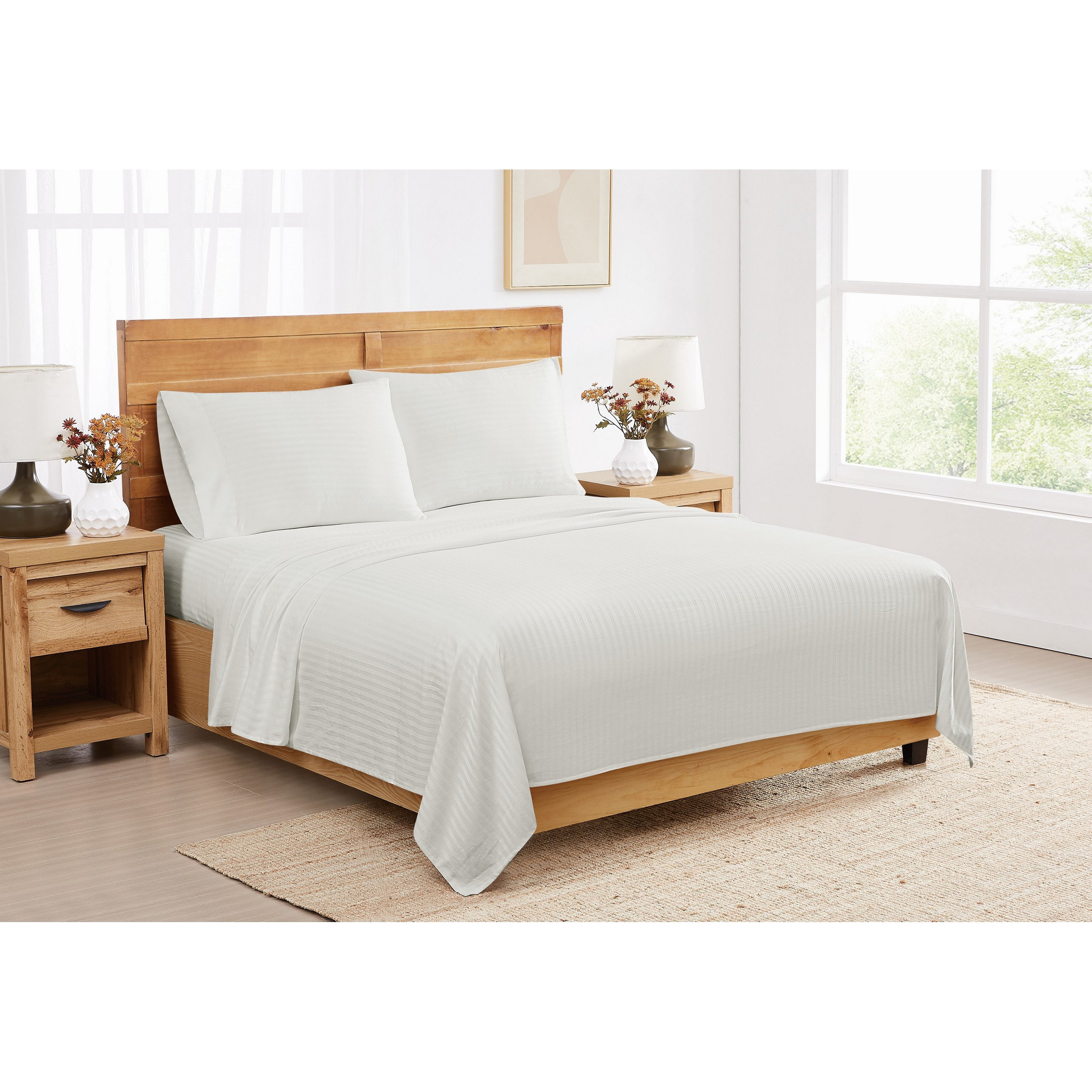 Royal Velvet Royal Signature Dobby Stripe Sheet Set & Reviews | Wayfair