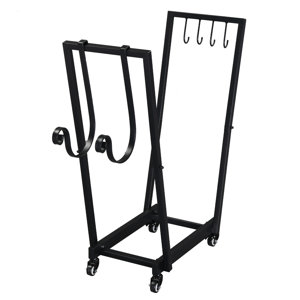 Winston Porter Nazime 31.5" H Black Metal Log Rack with Wheels ...
