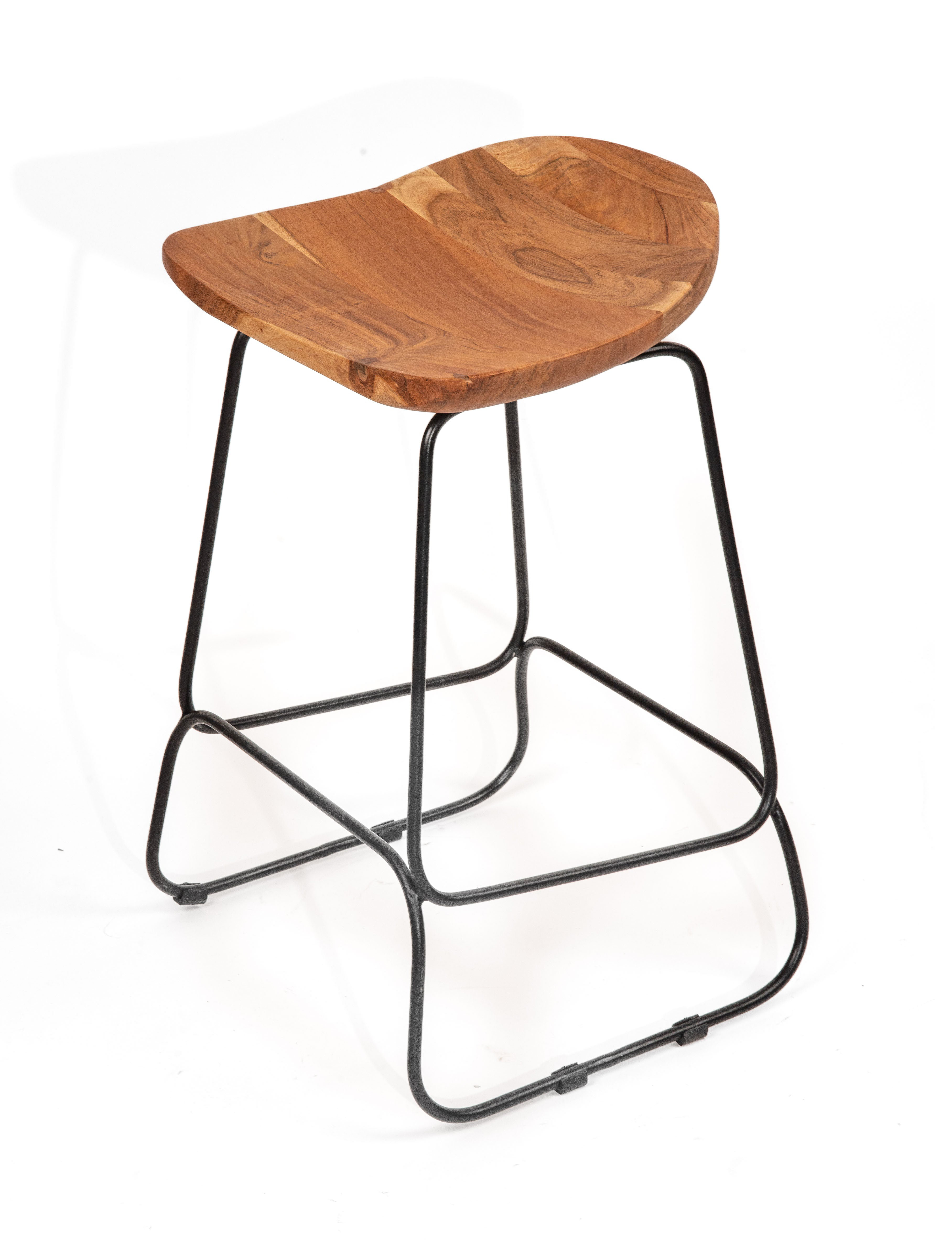 BBH Homes Handmade Eco-Friendly Vintage Acacia Wood & Iron Walnut Black ...