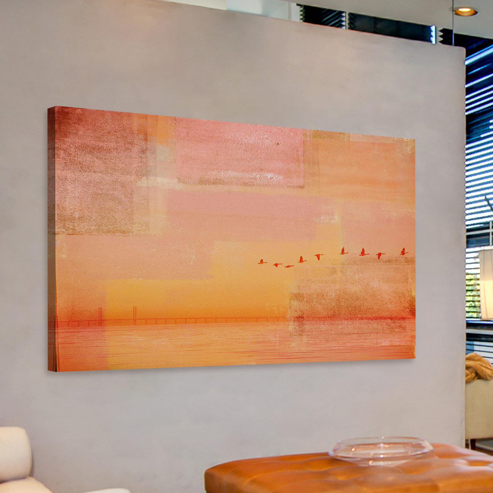 Parvez Taj 'Traveling Birds' by Parvez Taj Painting Print on Wrapped ...