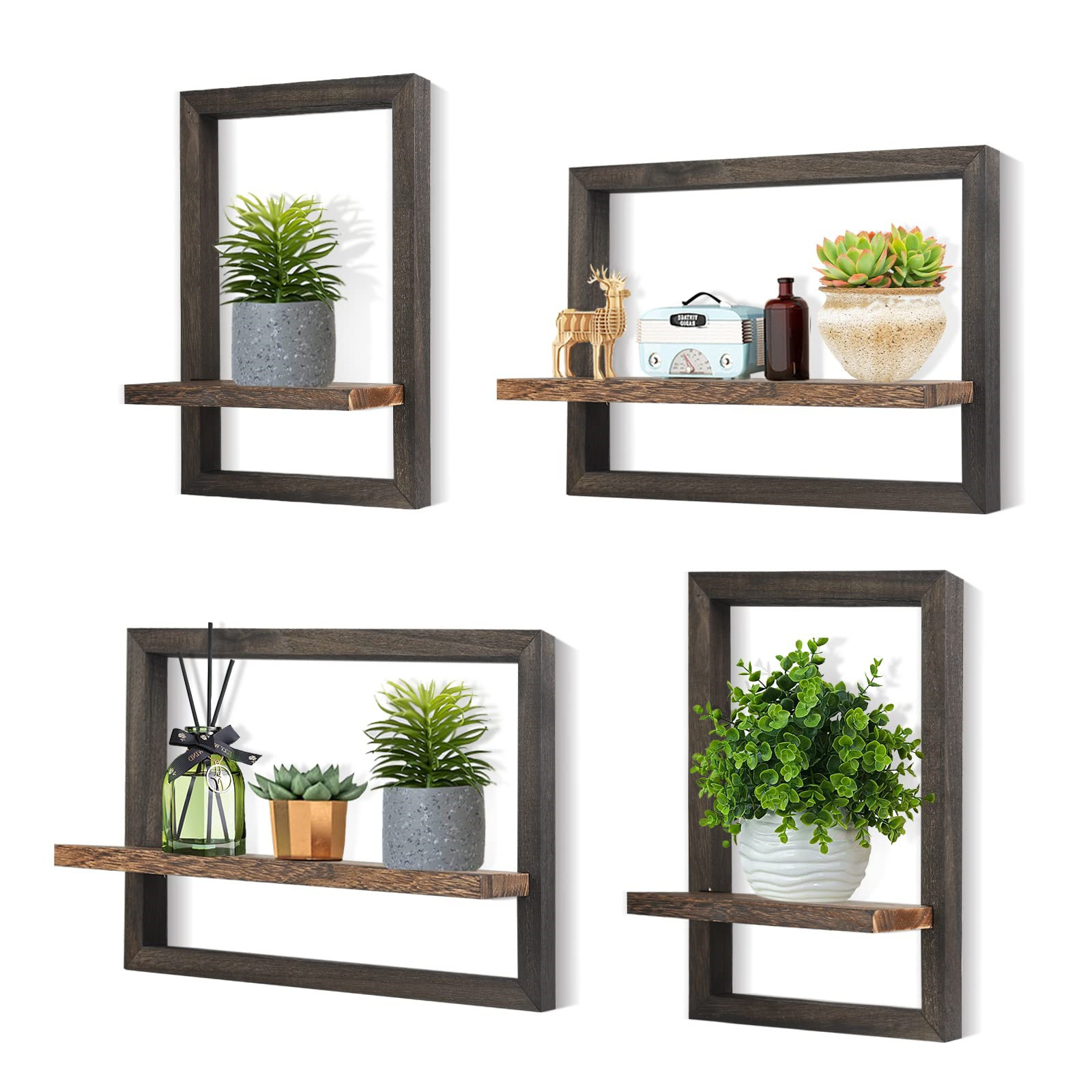 Latitude Run® Set of 4 Floating Shelves Stylish Wall Storage Solution | Wayfair