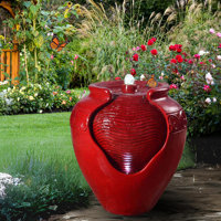 Red Outdoor Fountains You'll Love | Wayfair