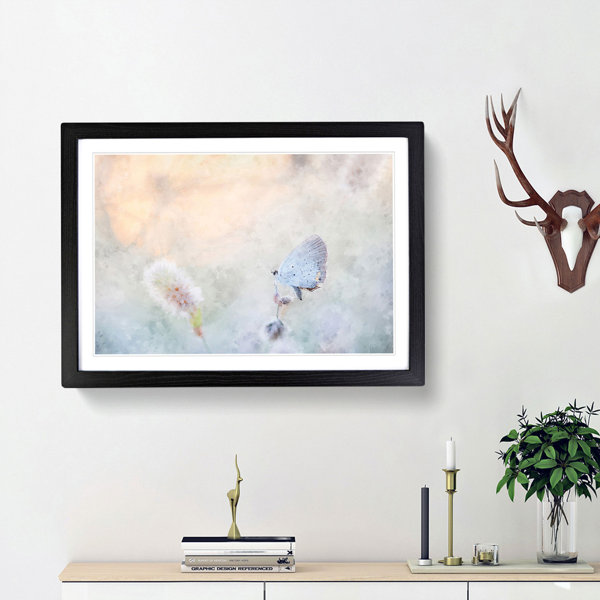 East Urban Home Tailed-Blue Butterfly - Picture Frame Painting Print ...