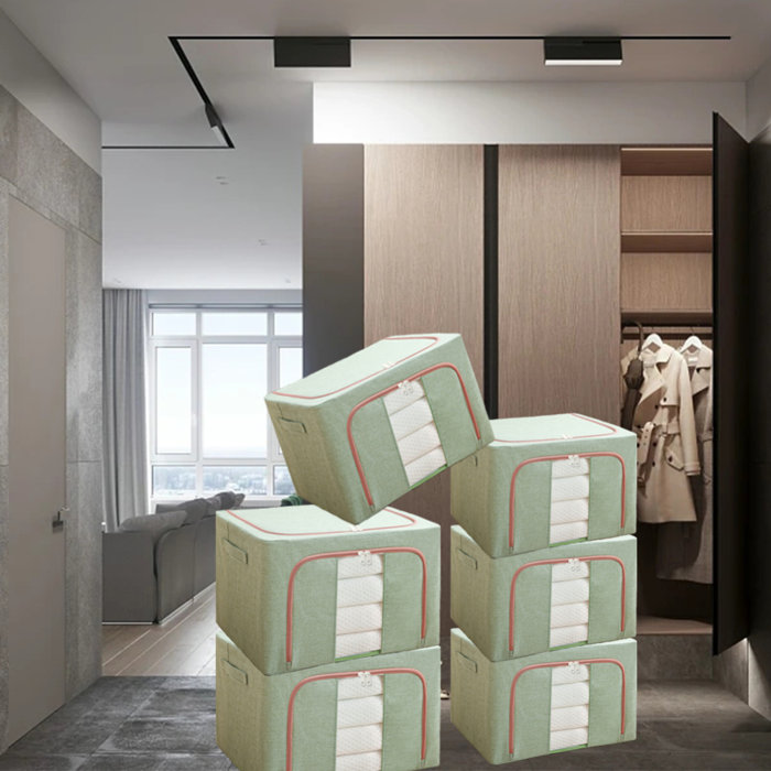 Latitude Run® Clothes Storage Bins Boxes with Metal Frame - (Extra ...