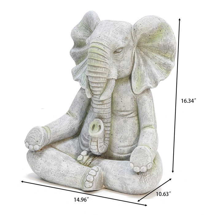 Langley Street Lach Elephant Magnesium Oxide Garden Statue & Reviews ...