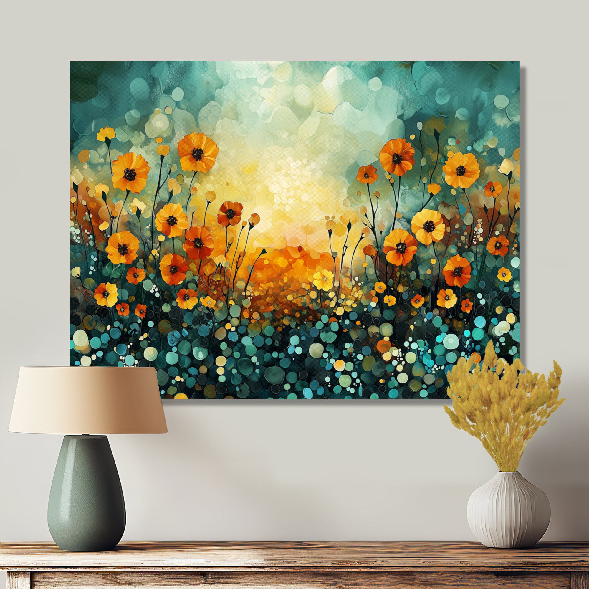 Winston Porter Sunset Marigold Field Of Emeral Layers I - Marigold Wall ...