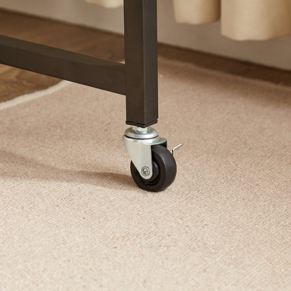 17 Stories Mobile Small Folding Desk With Wheel Rolling Computer Table ...