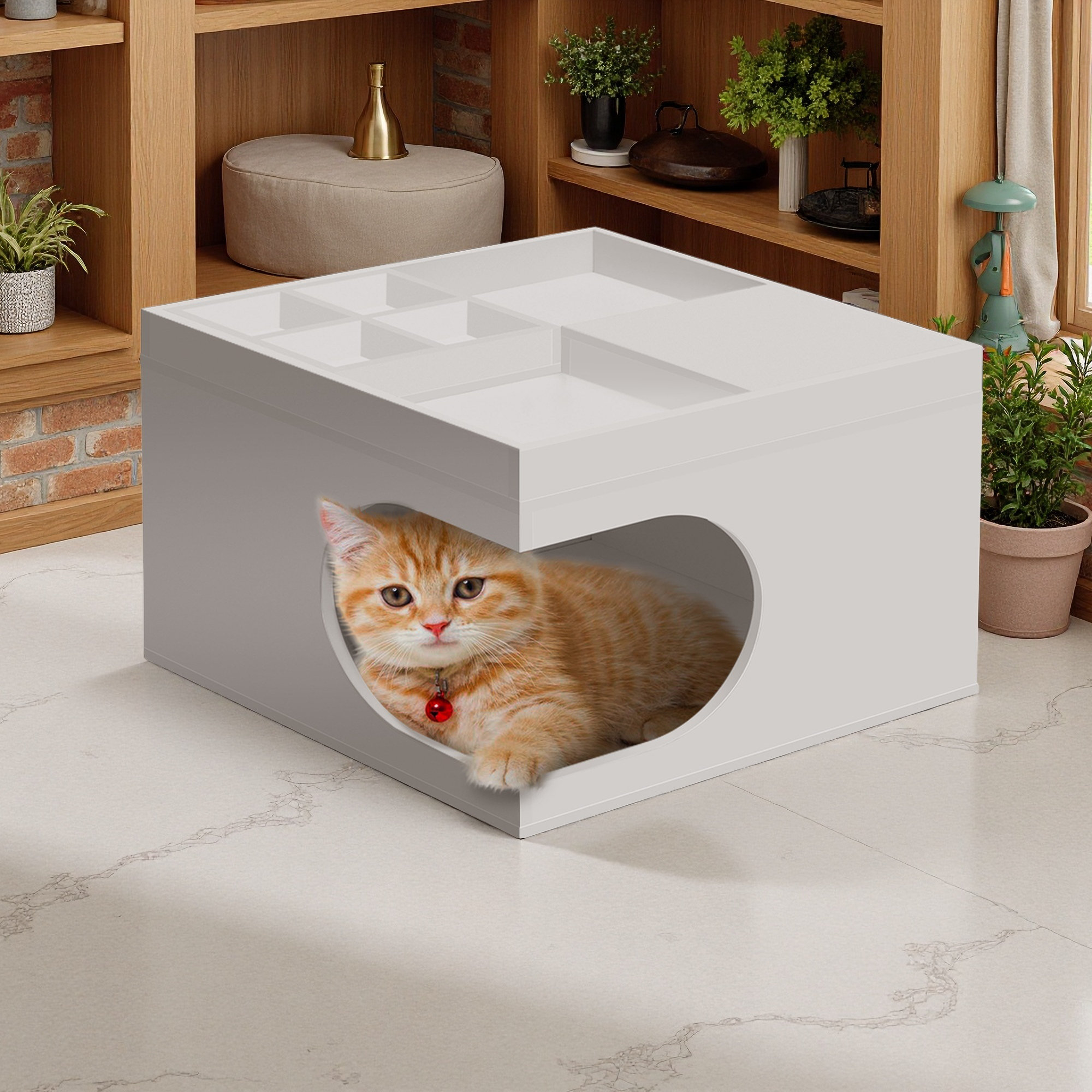 Tucker Murphy Pet™ Meuble pour litière multifonctionnel avec lit pour ...