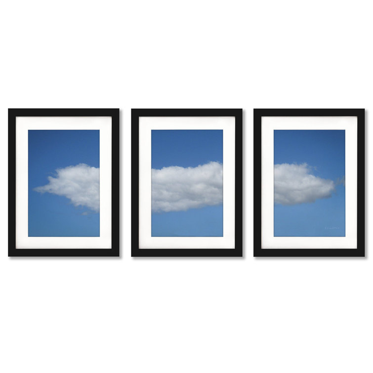 Latitude Run® White Clouds By Ed Goldstein - 3 Piece Gallery Framed ...