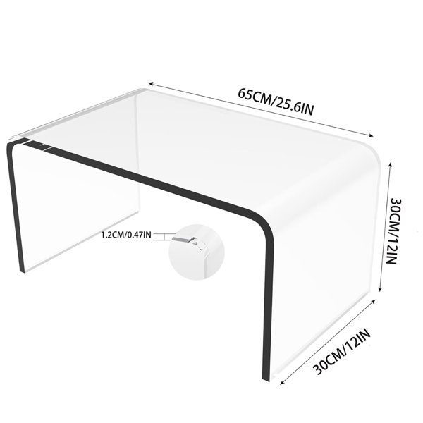 Ivy Bronx Johnathen Crystal Clear Acrylic Side Table, rounded ...