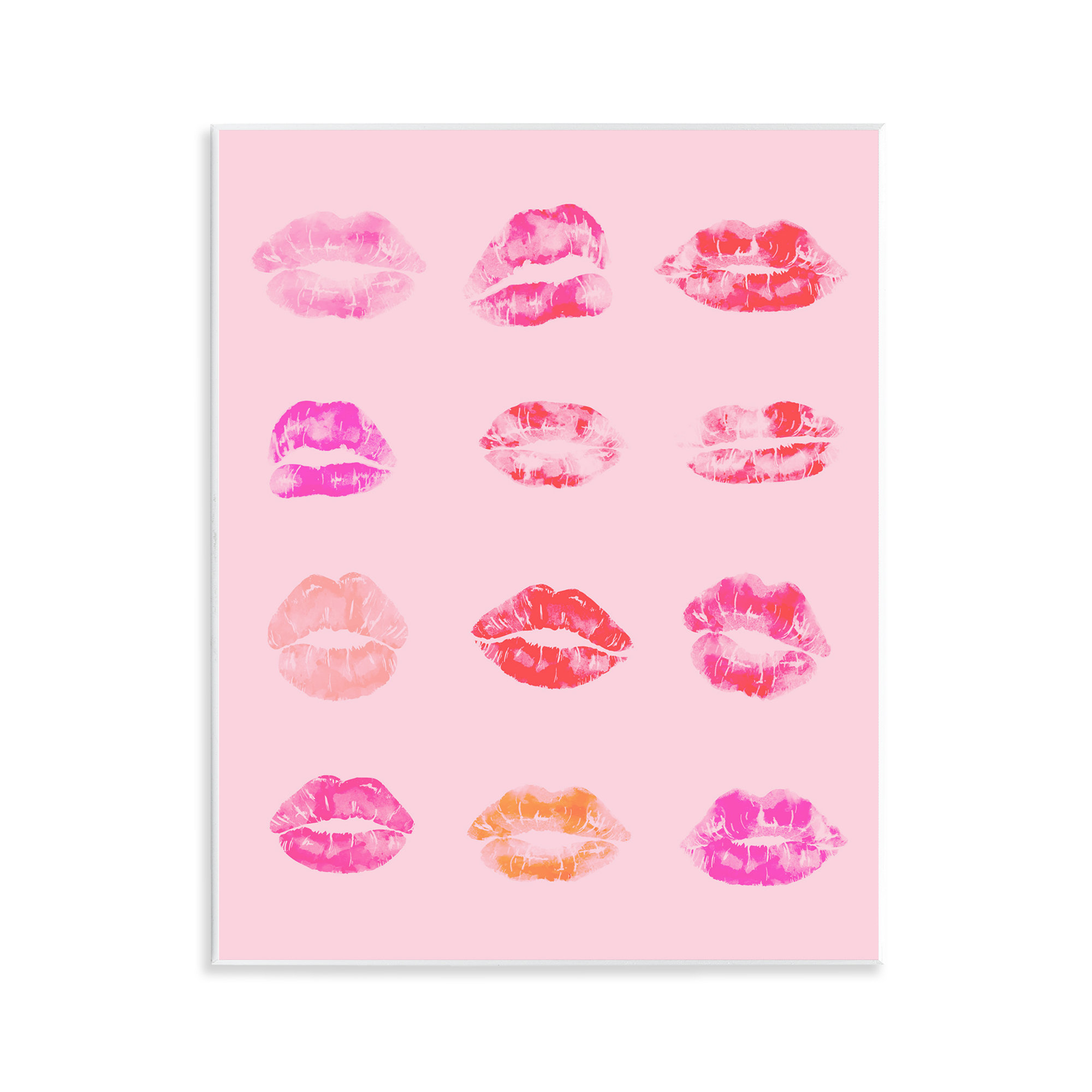 Stupell Industries Lipstick Kiss Pattern Wall Plaque Art by Daphne ...