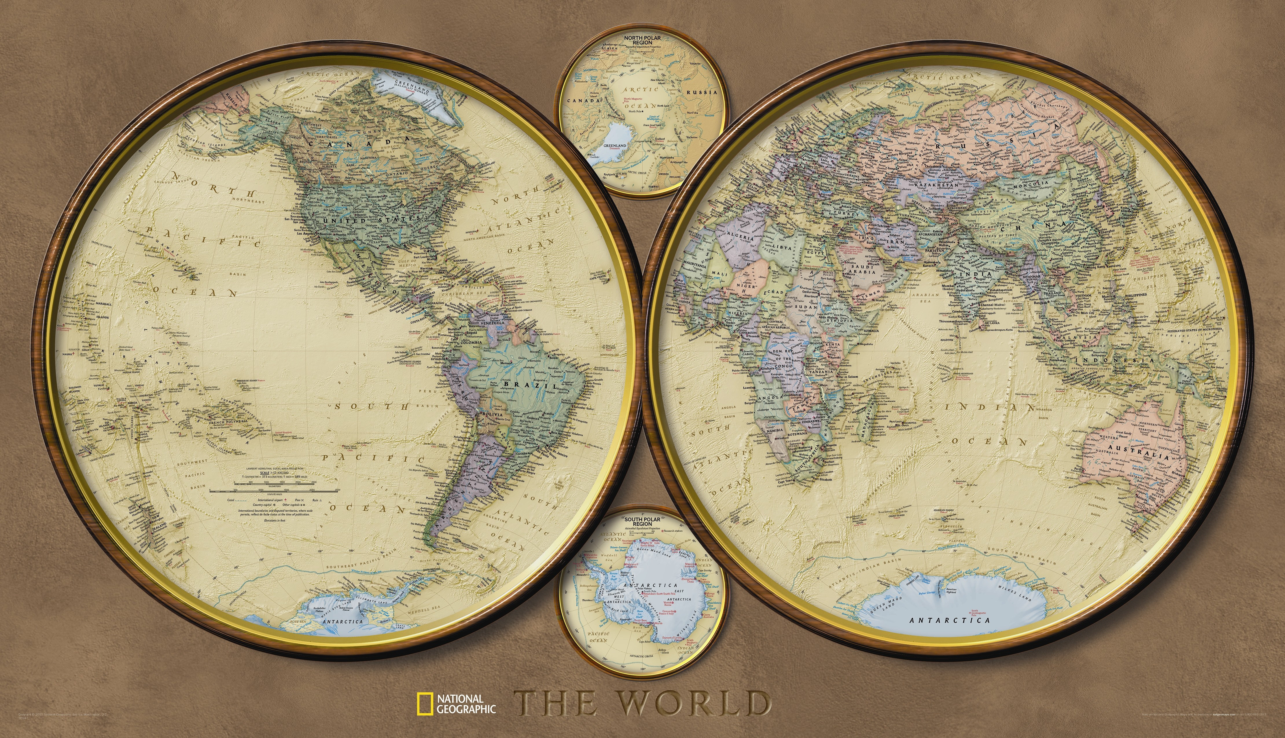 National Geographic Maps World Hemispheres Wall Map & Reviews - Wayfair ...