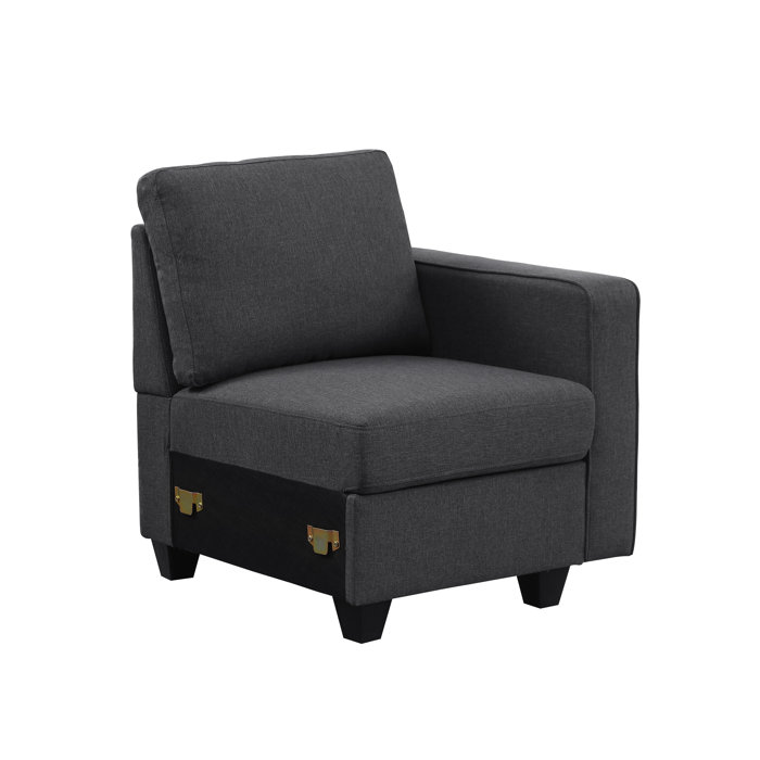 Ebern Designs Solina Linen Reversible Modular Corner Sectional Sofa ...