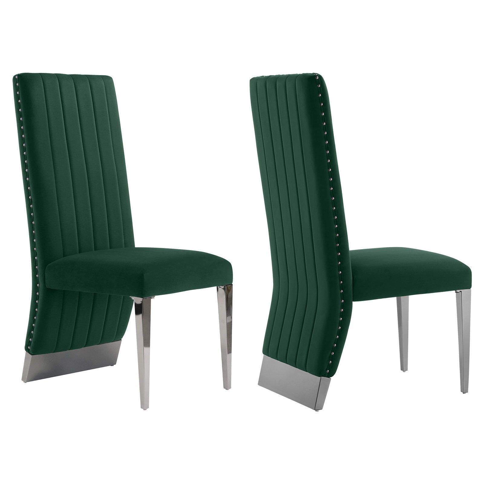 Rosdorf Park Indeigh Green Velvet Parsons Chairs | Wayfair