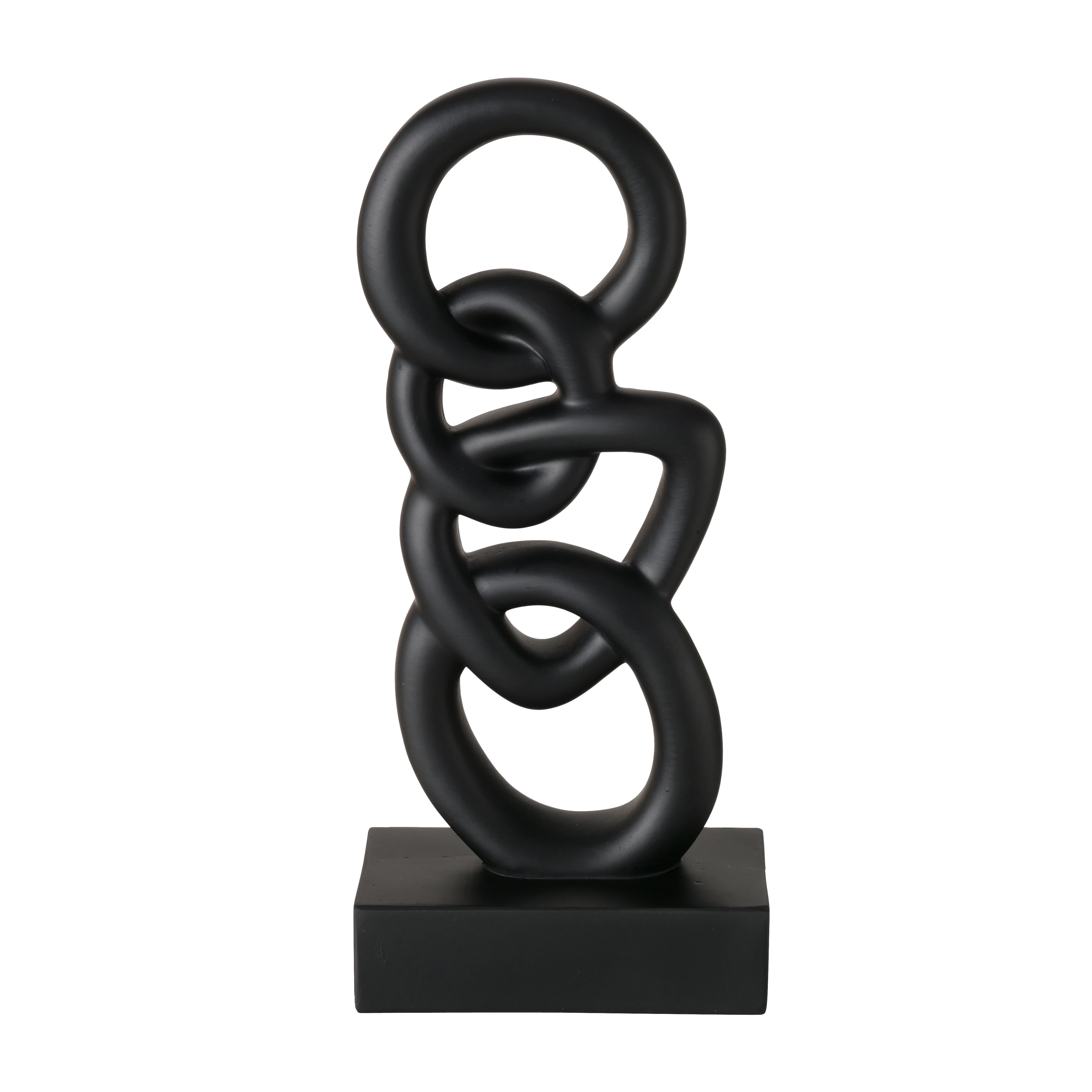 Ivy Bronx Abstract Linked Loops Sculpture, 15.75 Inches | Wayfair