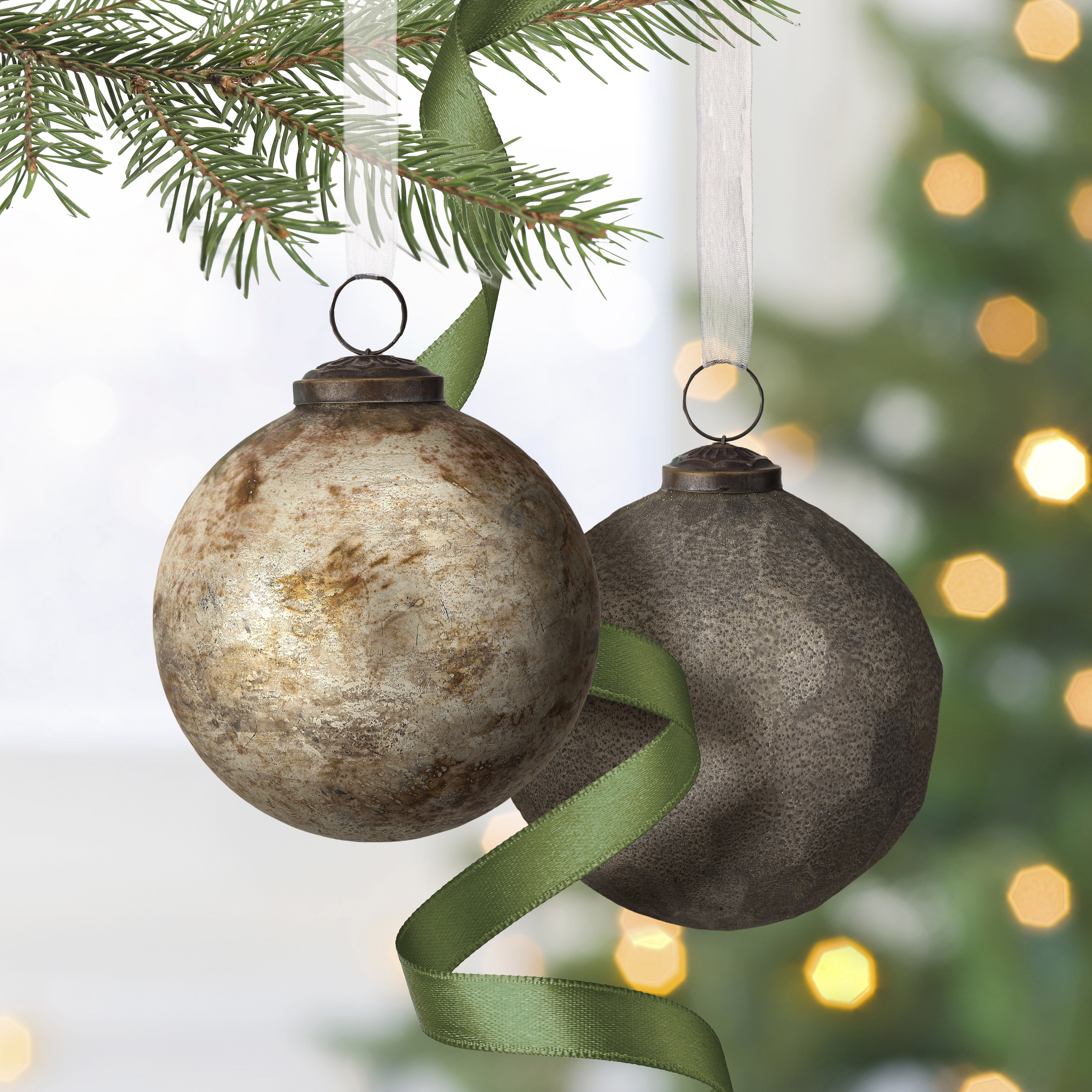 The Holiday Aisle® 4" Glass Art Ball Ornament Set of 4 | Wayfair