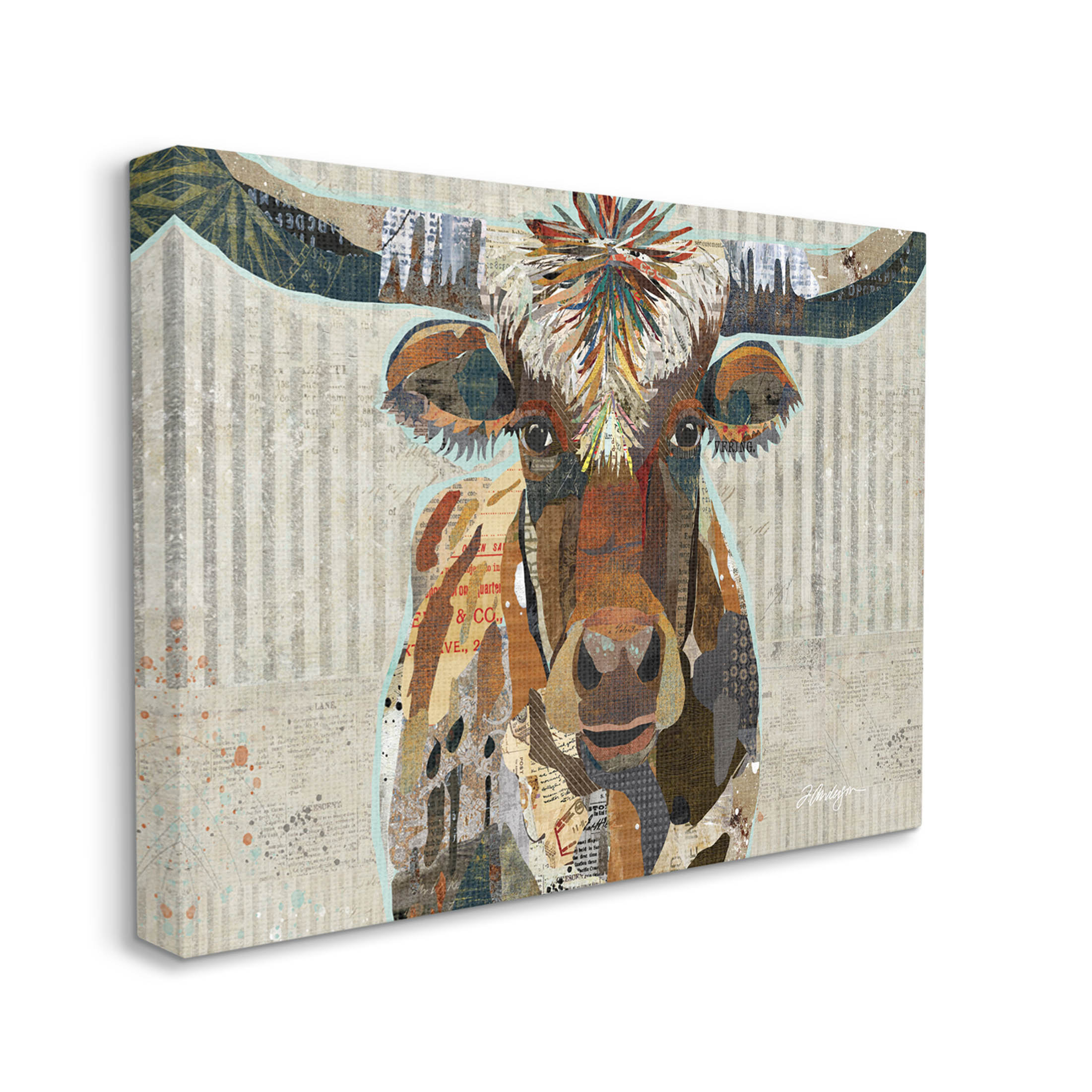 Latitude Run® Farm Cattle Striped Pattern Collage by Traci Anderson ...