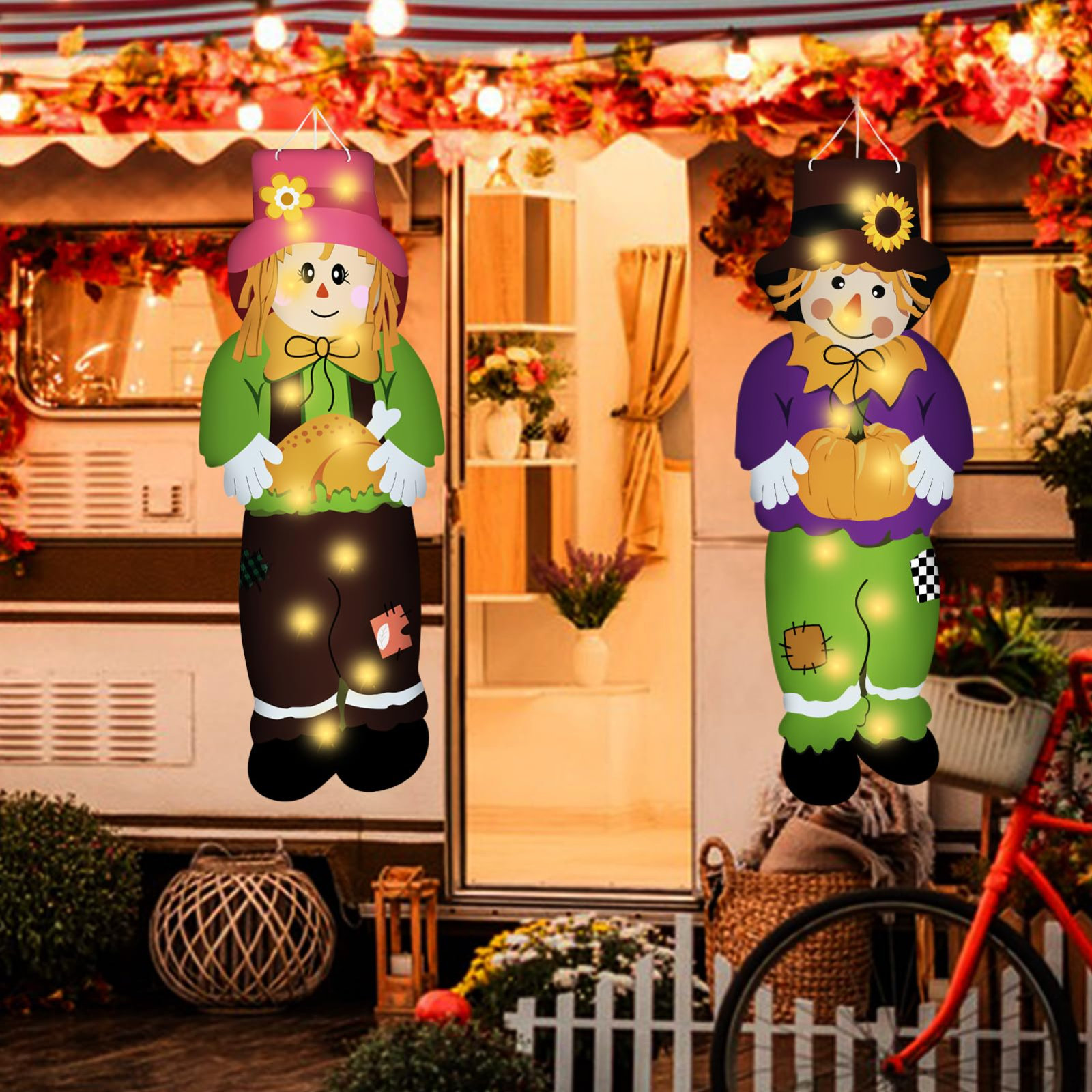 The Holiday Aisle® 2pcs Lighted Thanksgiving Windsocks, Thanksgiving ...