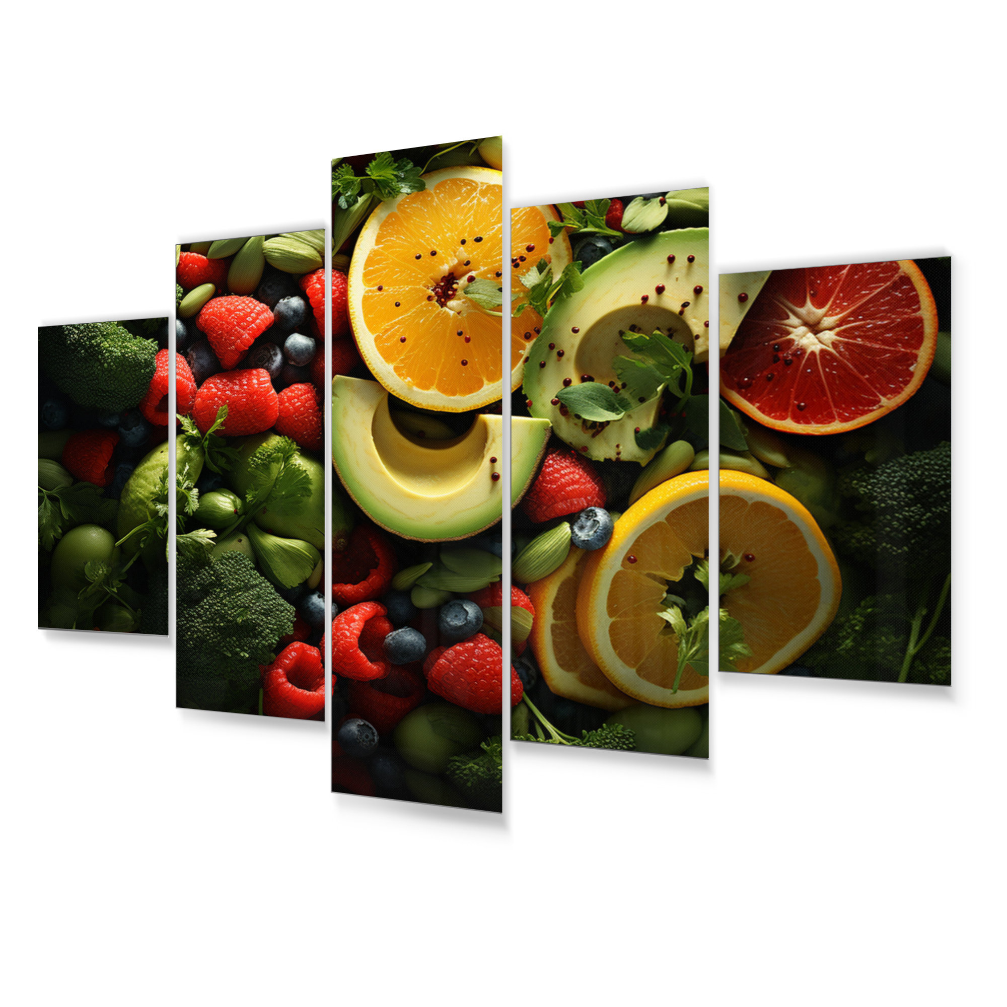 Latitude Run® Vegatable Healthy Macro Food III - Vegetables Metal Art ...