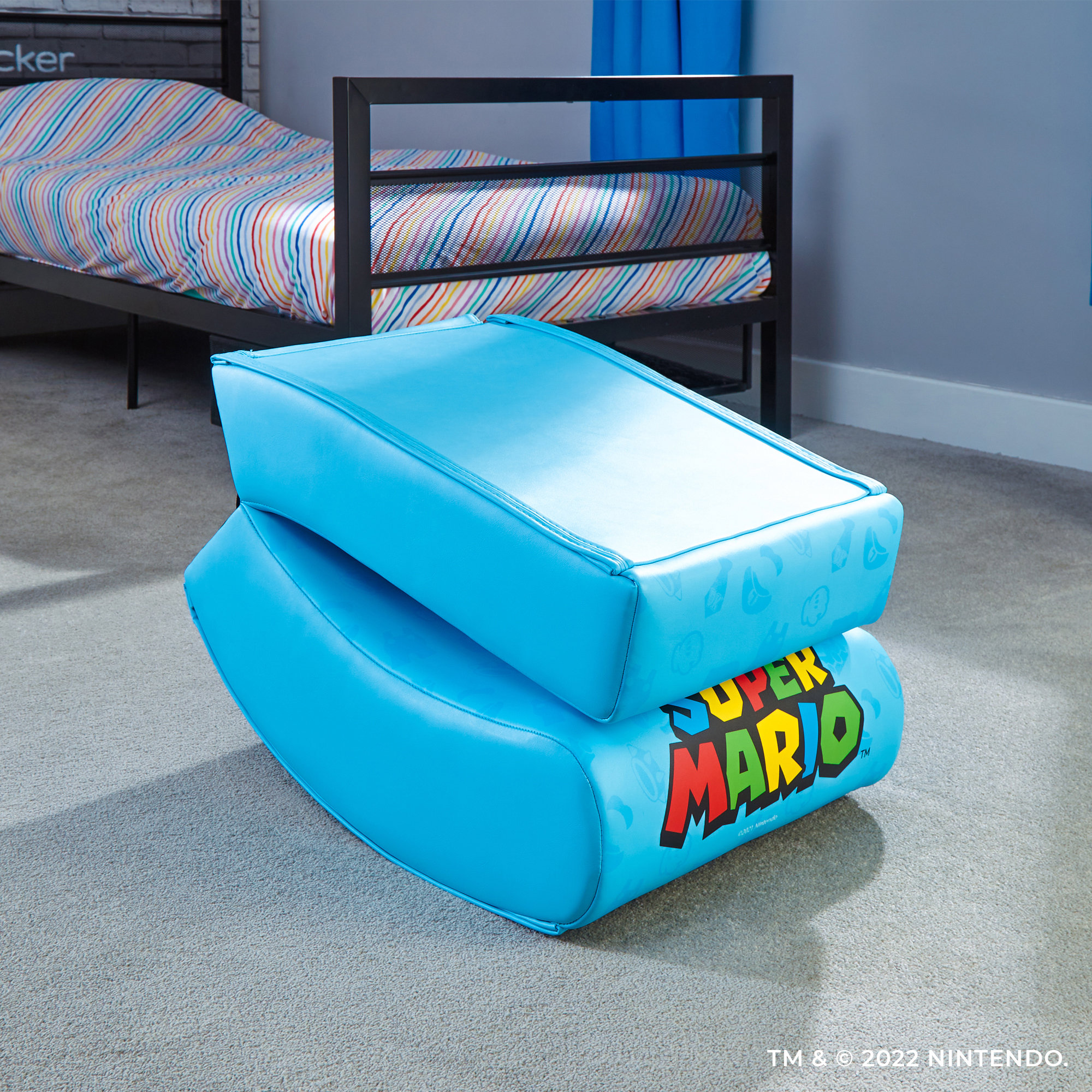 Inbox Zero X Rocker Luigi Floor Rocker, Teal | Wayfair