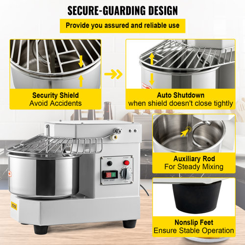 VEVOR 1 Speed 7.3 Quarts Locking Head Stand Mixer Bowl | Wayfair