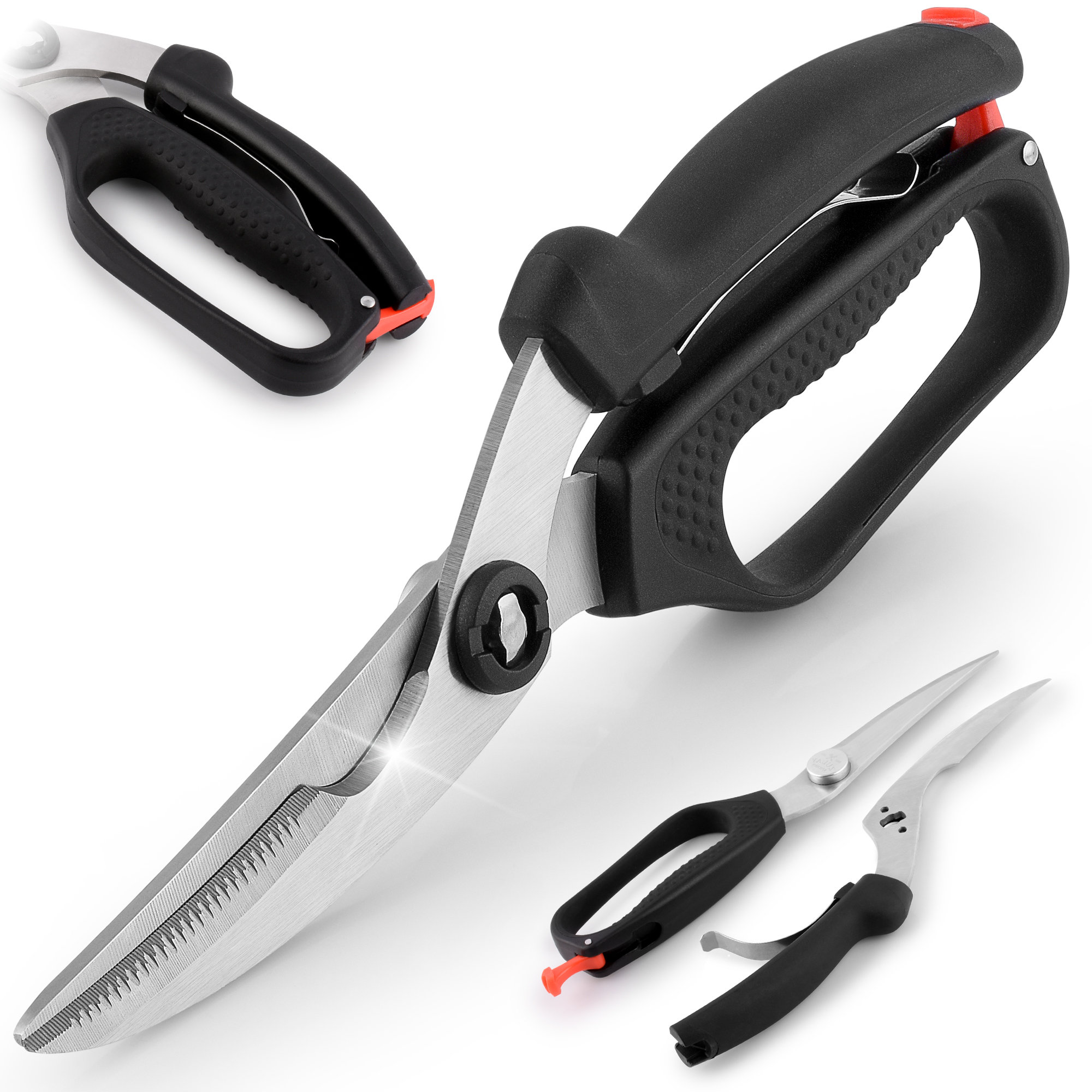 Zulay Kitchen Poultry Shears Spring-Loaded Heavy Duty Stainless Steel ...