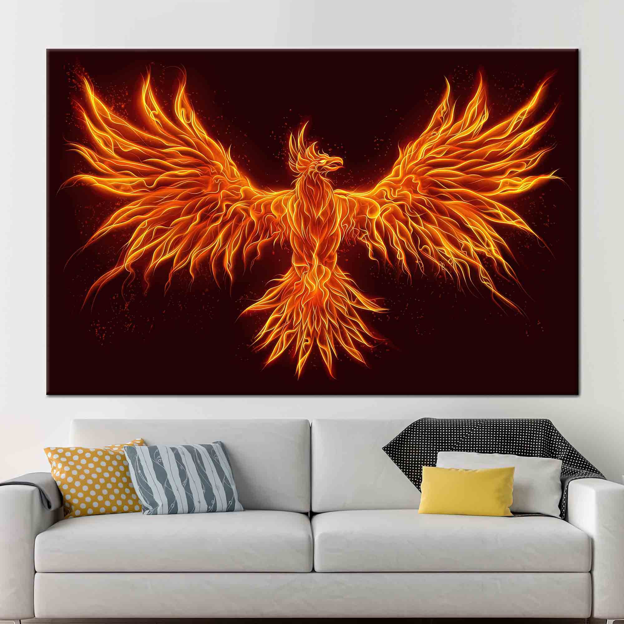 The Holiday Aisle® Vibrant Fire Bird Design on Cotton Canvas Artwork ...