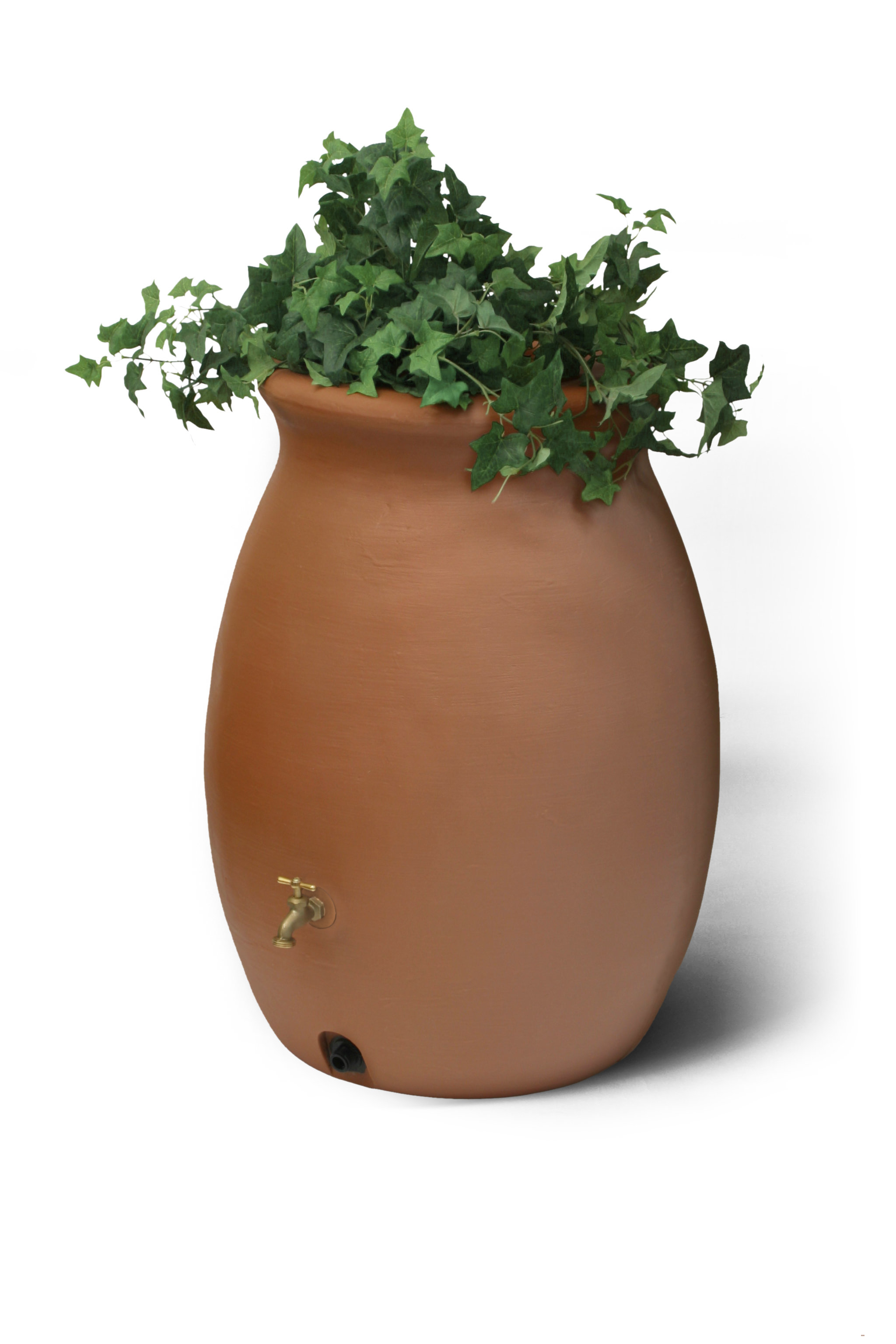 August Grove® 50 Gallons Plastic Drainable Dual Overflow Rain Barrel ...