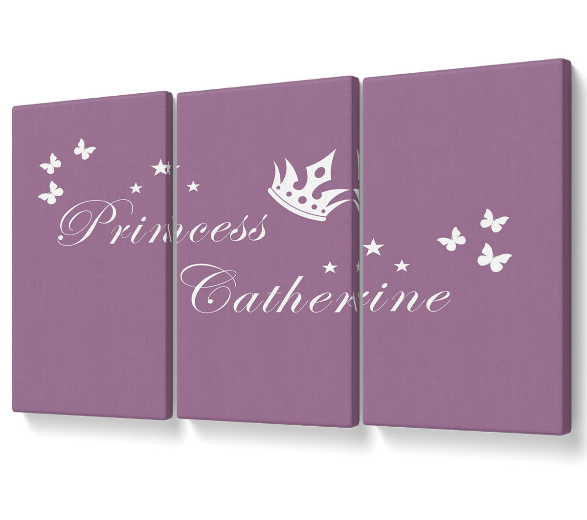 Happy Larry Girls Room Quote Your Own Name Princess 2 Dusty Pink - 3 ...