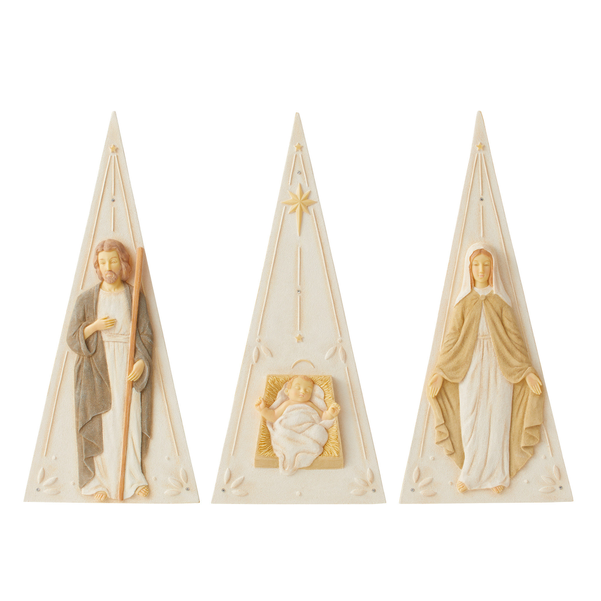enesco Foundations Nativity Pyramid 3 Piece Figurine Set 9.3in H ...